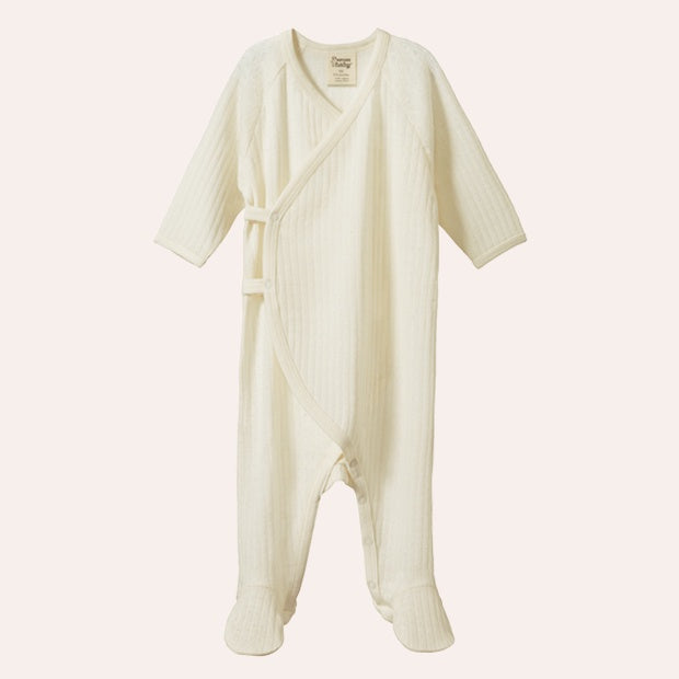Merino Pointelle Kimono Stretch and Grow - Natural – Thinkers & Makers
