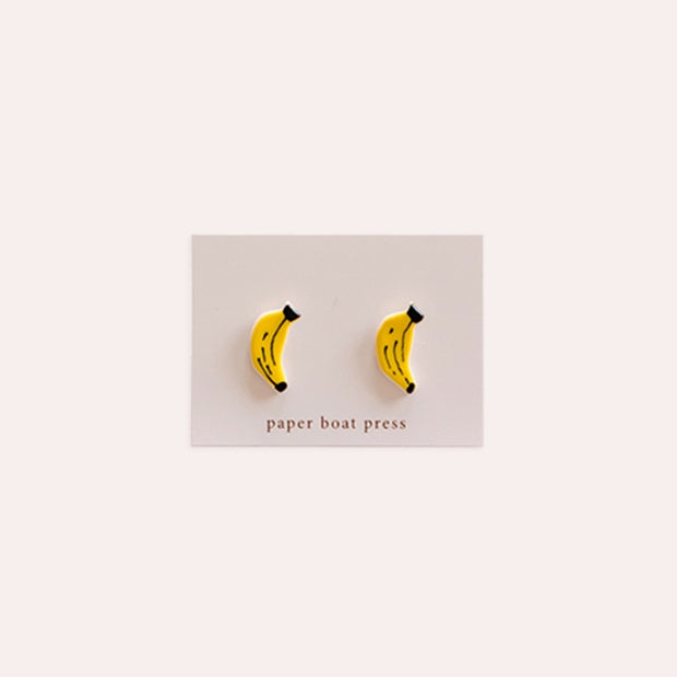Fruit Stud Earrings - Banana – Thinkers & Makers