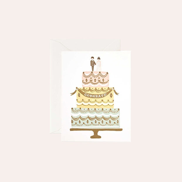 Rifle Paper Co - Single Card - Congrats Wedding Cake – Thinkers & Makers